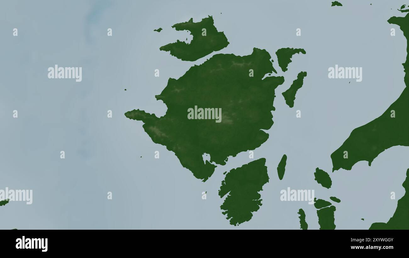 Pulau Mendanau in the Java Sea on a colored elevation map Stock Photo ...