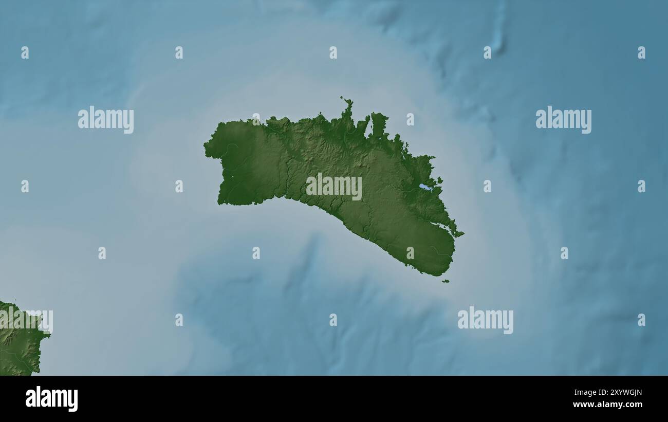 Minorca Island in the Balearic (Iberian Sea) on a colored elevation map ...