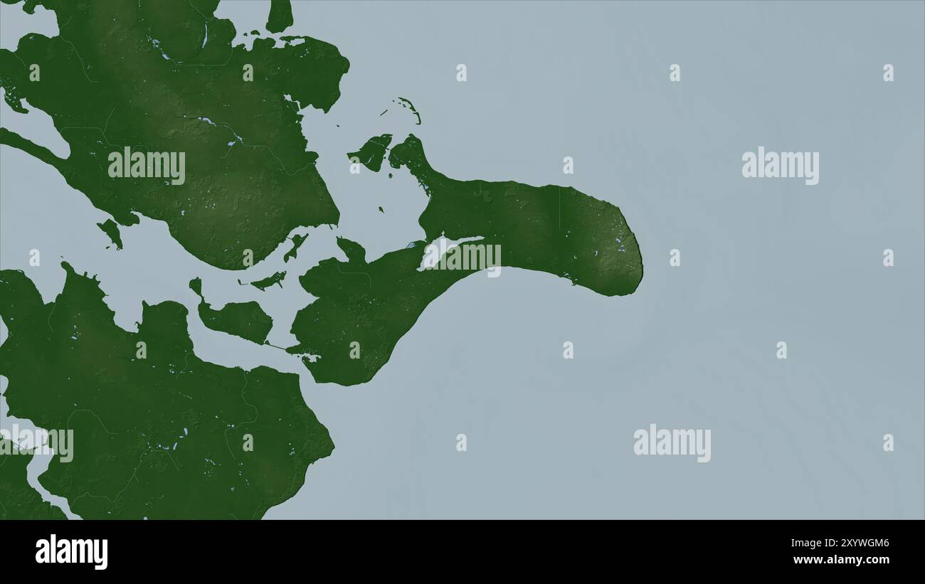 Mn Island in the Kattegat on a colored elevation map Stock Photo - Alamy