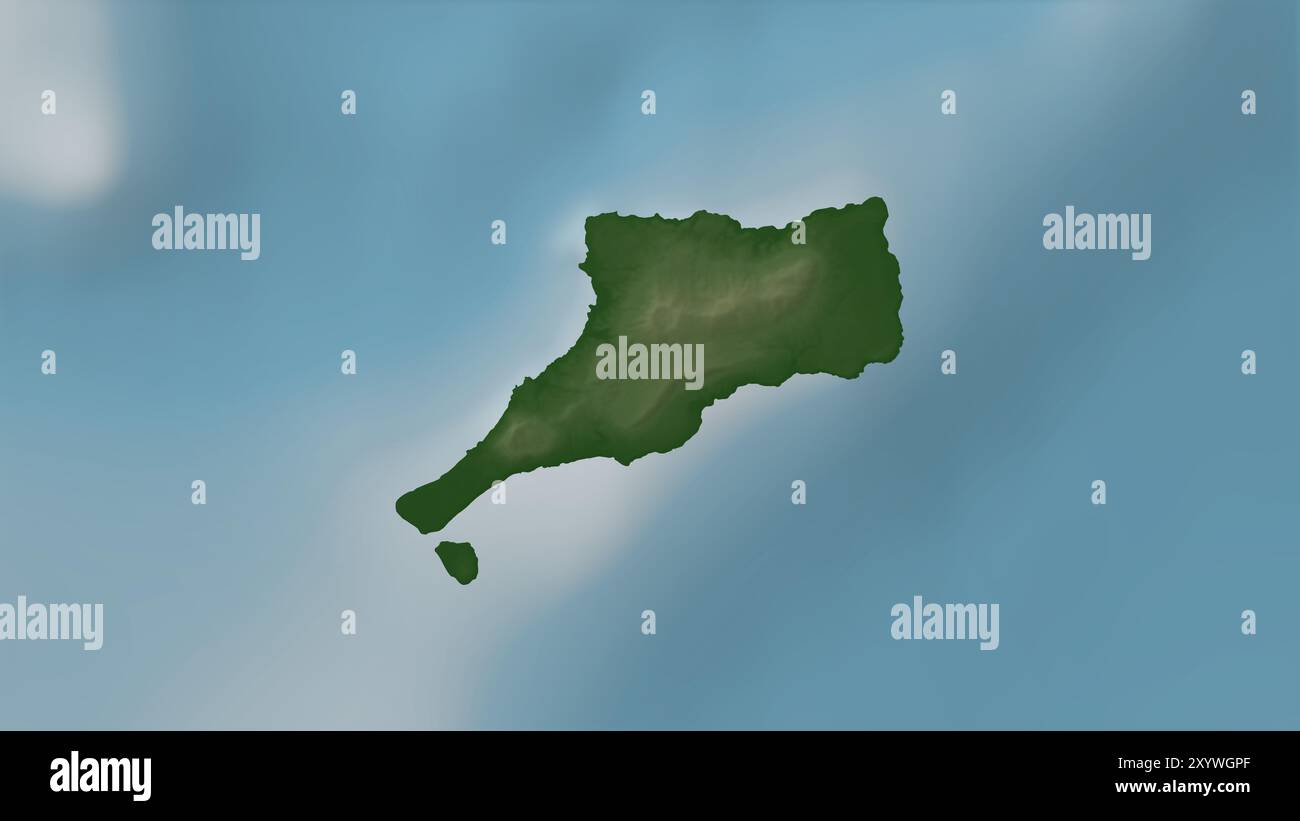 Mota Lava Island in the Coral Sea on a colored elevation map Stock ...