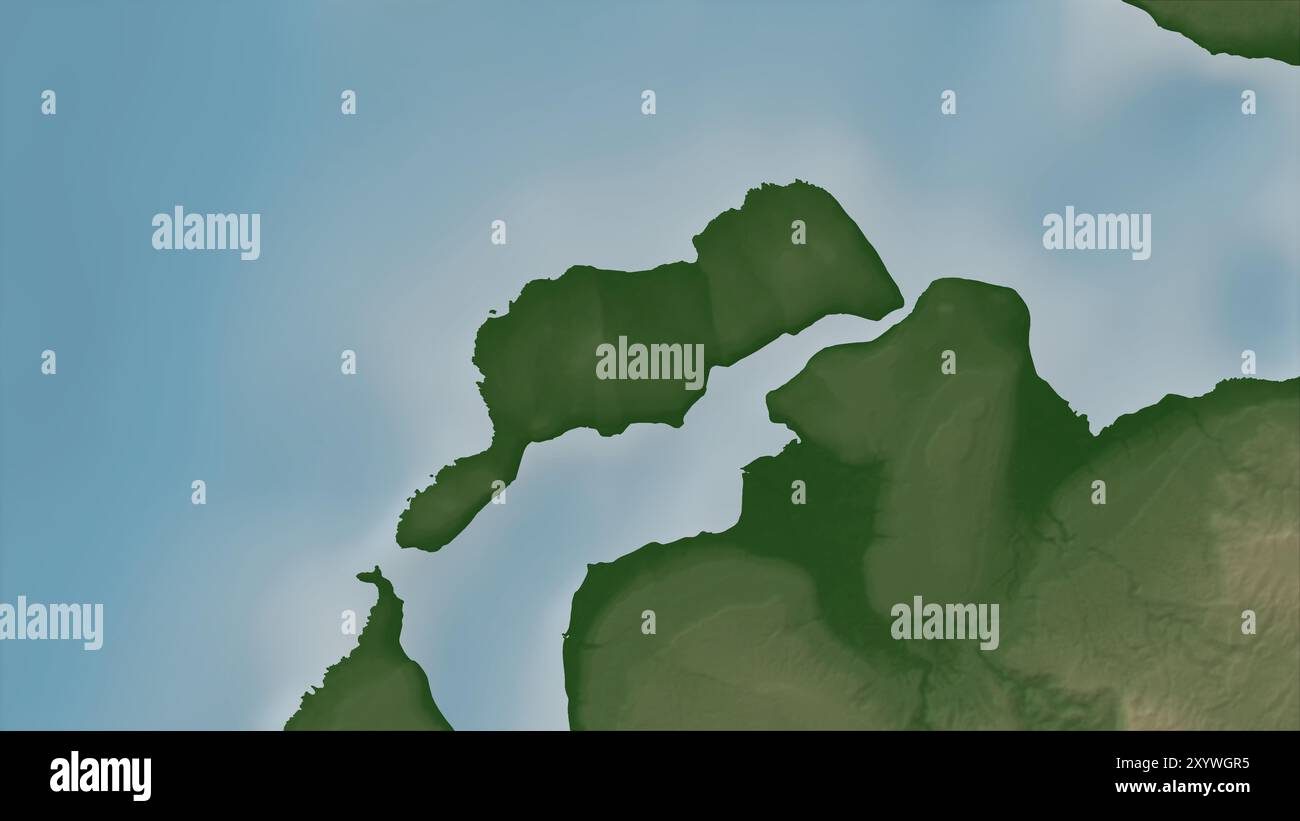 Moso Island in the Coral Sea on a colored elevation map Stock Photo - Alamy