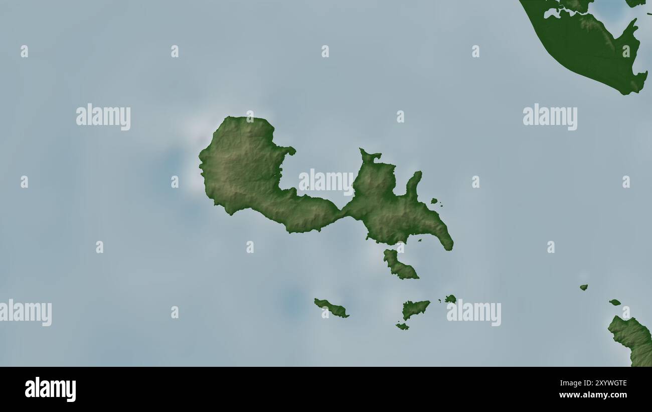 Pulau Mursala in the Indian Ocean on a colored elevation map Stock ...