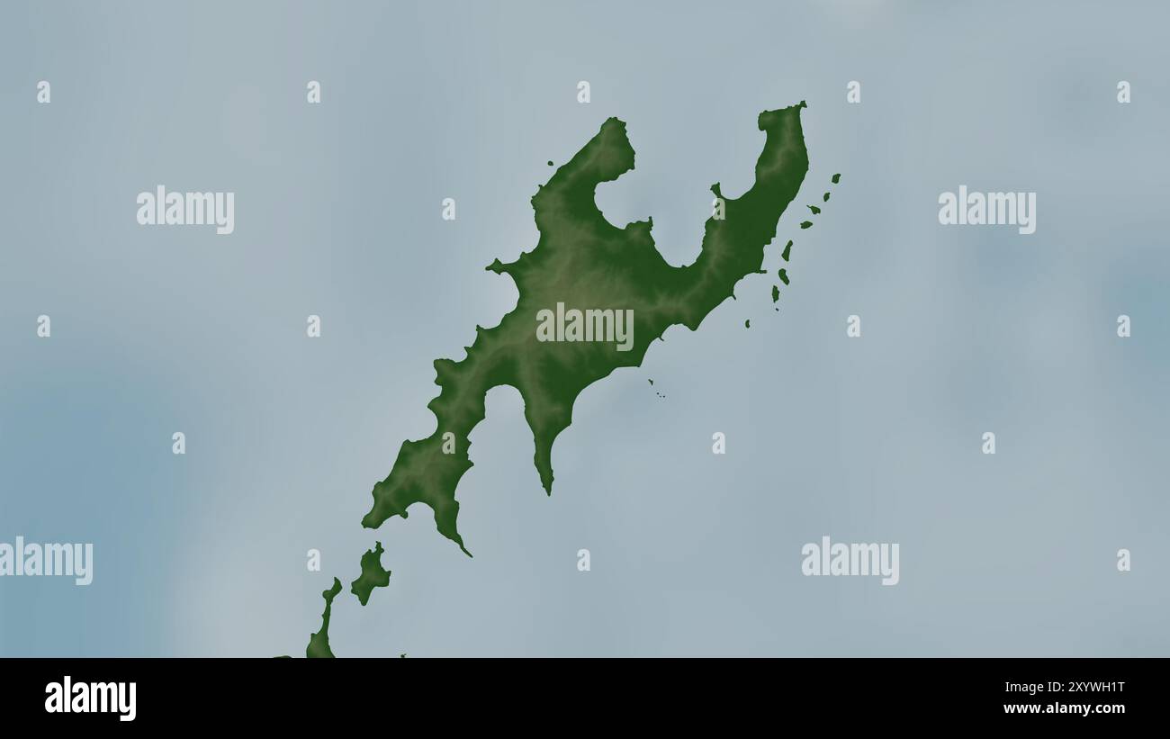 Naviti Island in the South Pacific Ocean on a colored elevation map ...