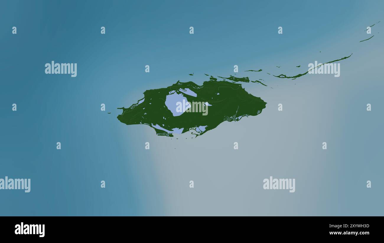 New Providence Island in the North Atlantic Ocean on a colored ...