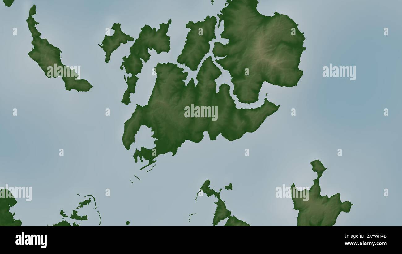 Nonoc Island in the Philippine Sea on a colored elevation map Stock ...