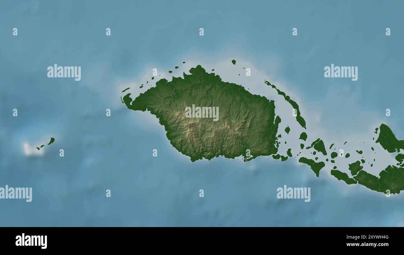 New Hanover Island in the Bismarck Sea on a colored elevation map Stock Photo - Alamy