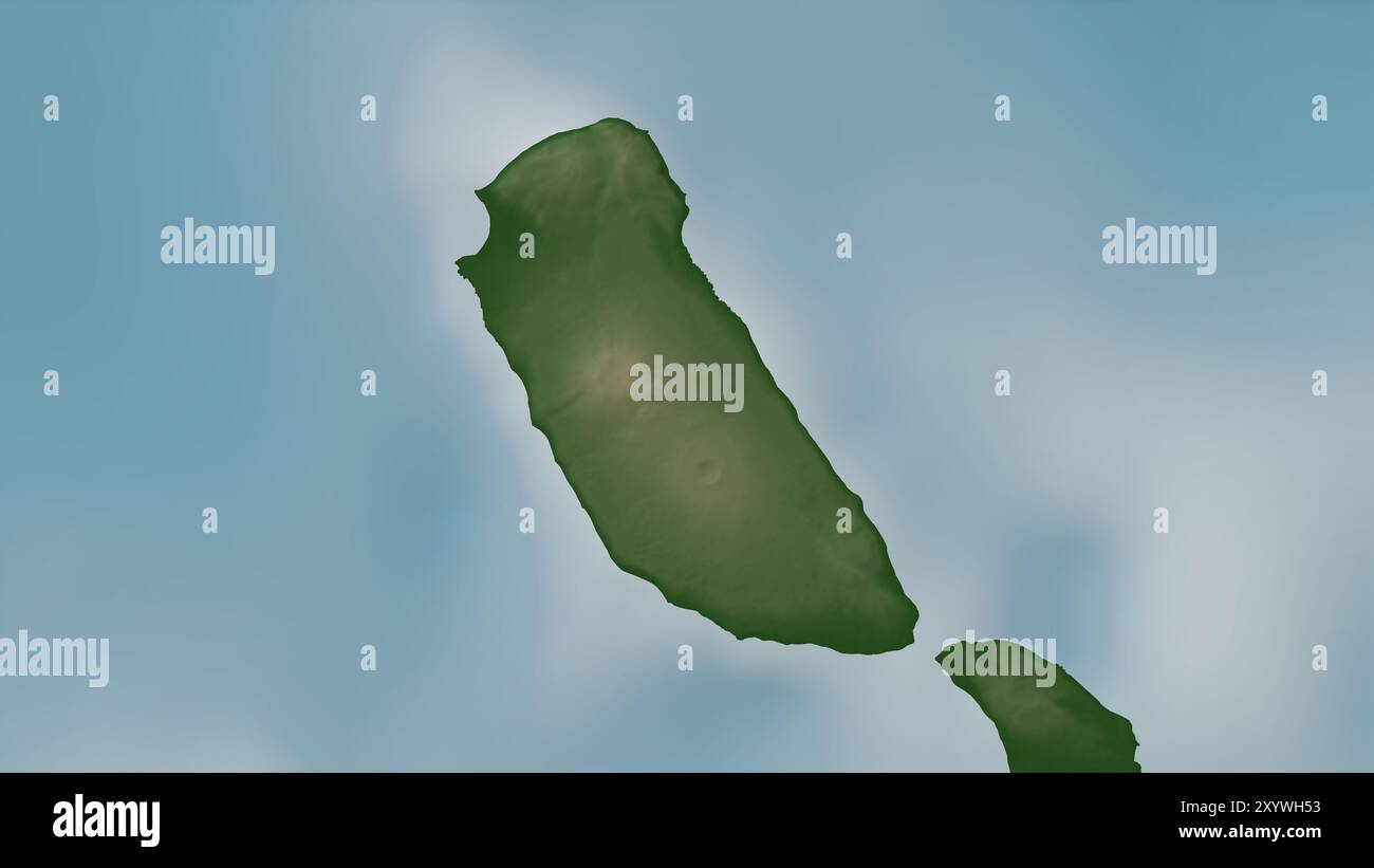 Nguna Island in the Coral Sea on a colored elevation map Stock Photo ...