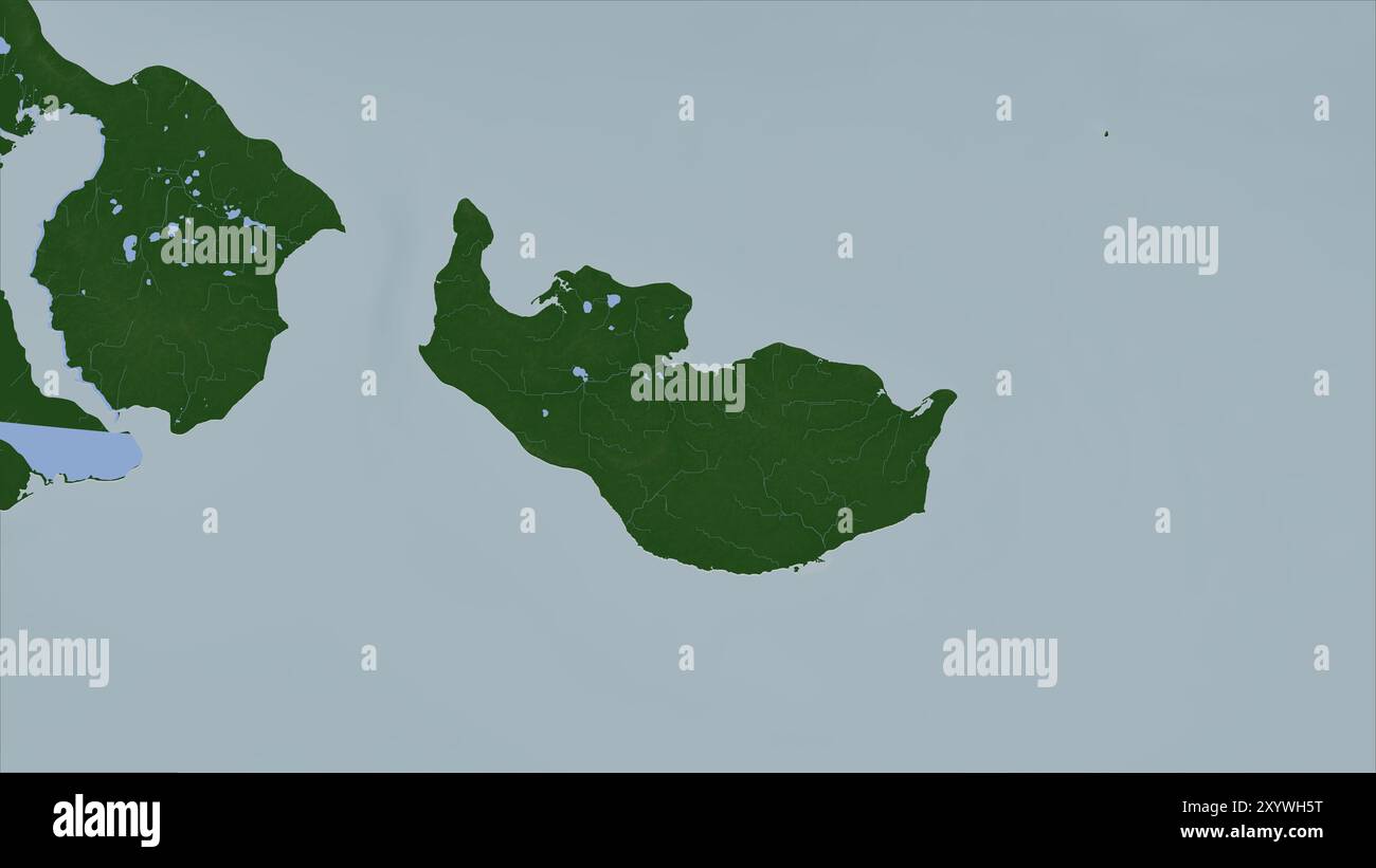 New Siberia Island in the East Siberian Sea on a colored elevation map ...