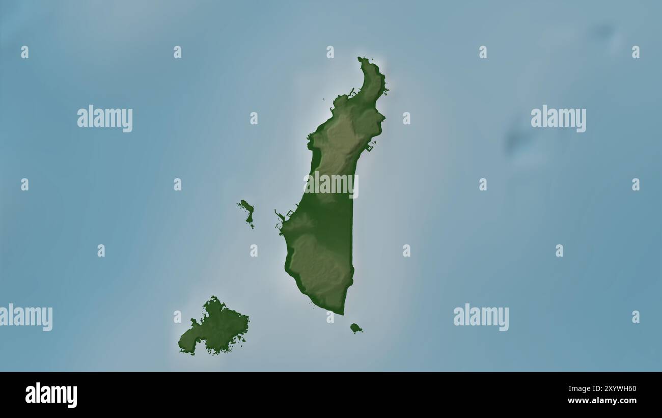 Niijima in the Philippine Sea on a colored elevation map Stock Photo ...
