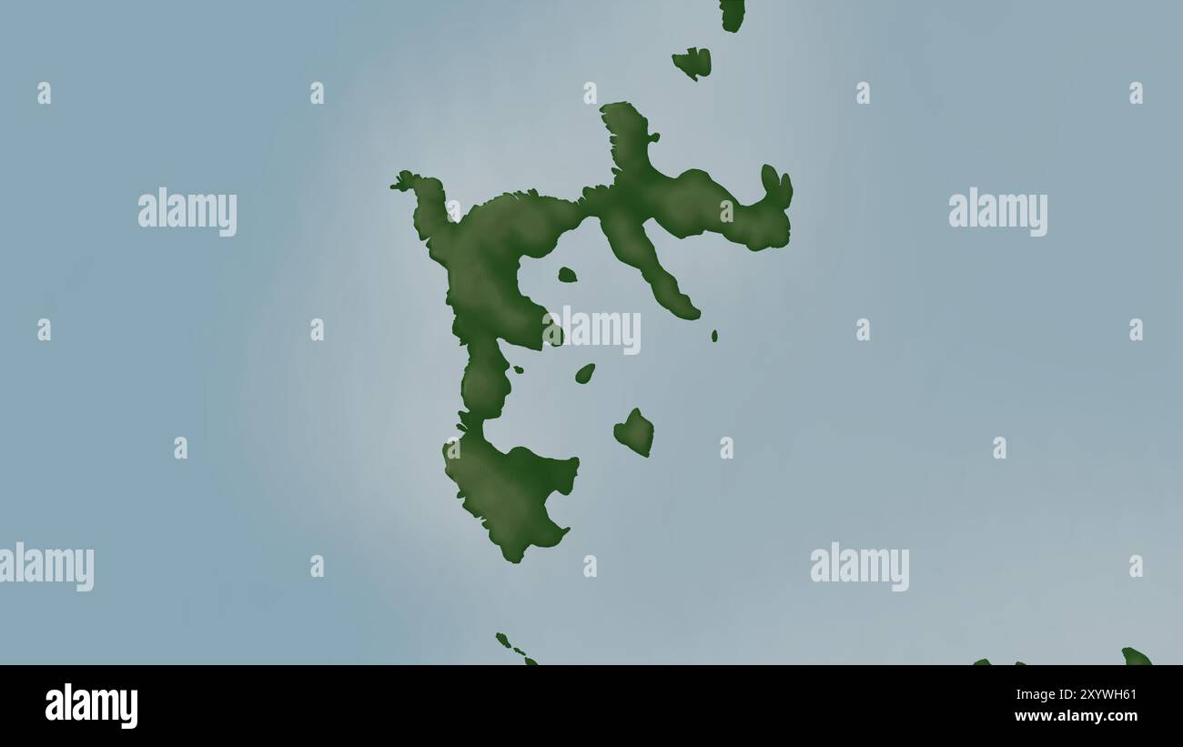 New Island in the South Atlantic Ocean on a colored elevation map Stock ...