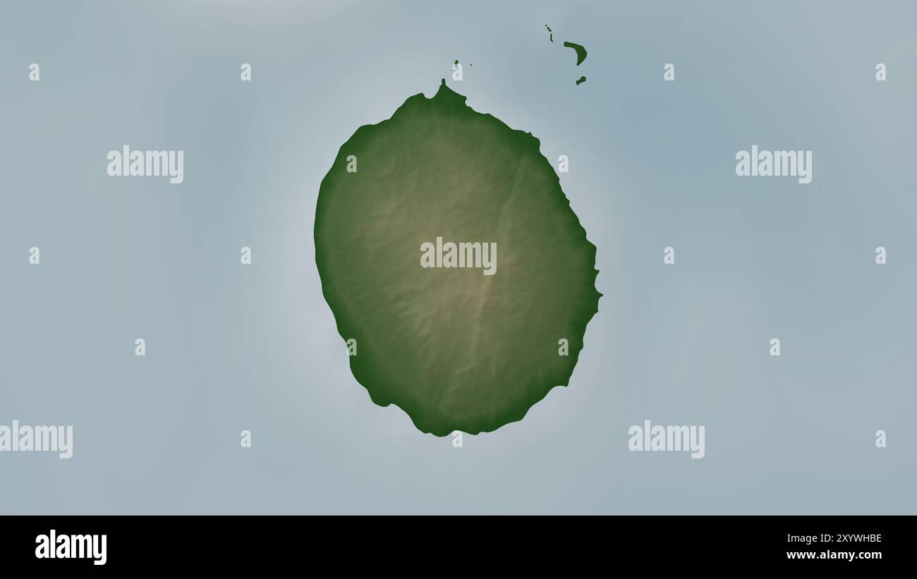 Nosy Komba Island in the Mozambique Channel on a colored elevation map ...