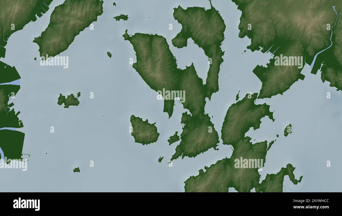 Noumishima Island in the Seto Naikai or Inland Sea on a colored ...