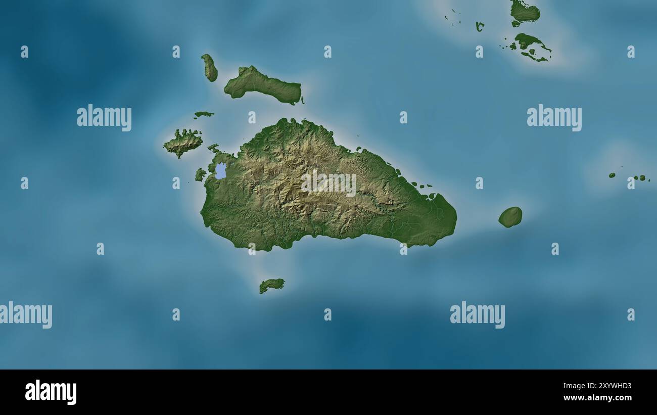 Pulau Obira in the Ceram Sea on a colored elevation map Stock Photo - Alamy