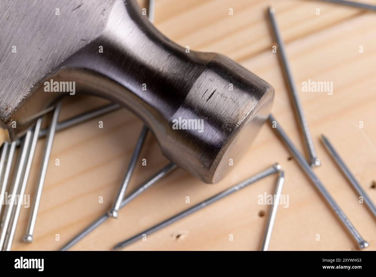 hammer and small galvanized nails for decorative work, nails with small ...