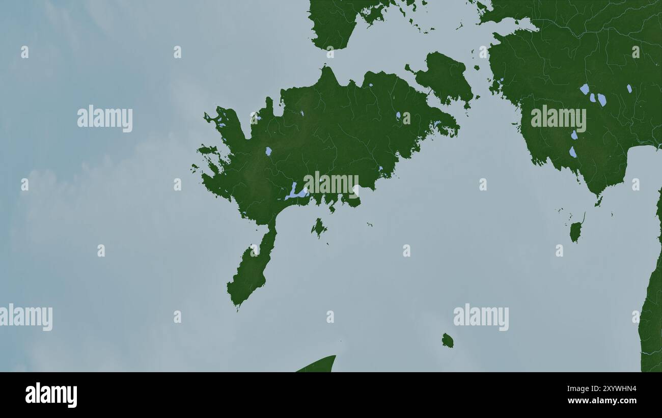Osel Island in the Baltic Sea on a colored elevation map Stock Photo ...