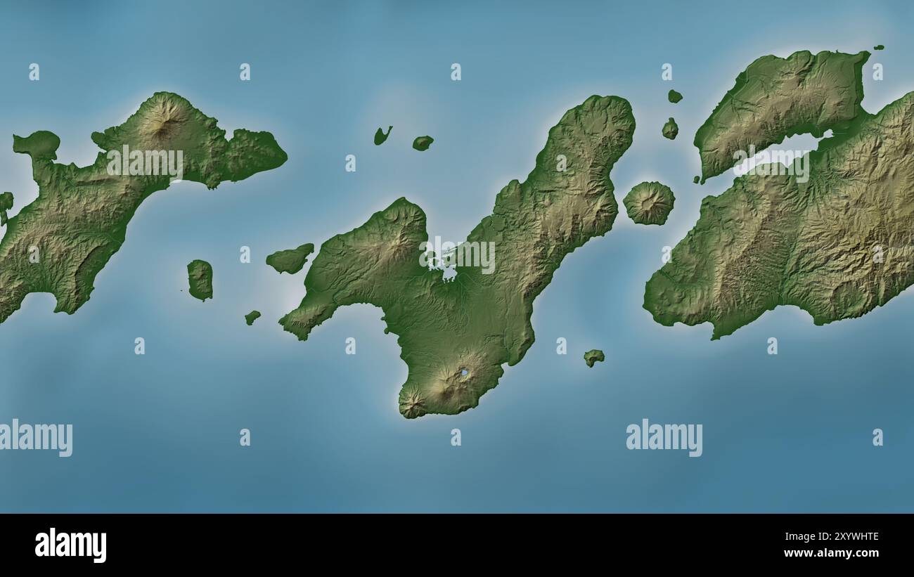 Pulau Pantar in the Savu Sea on a colored elevation map Stock Photo - Alamy