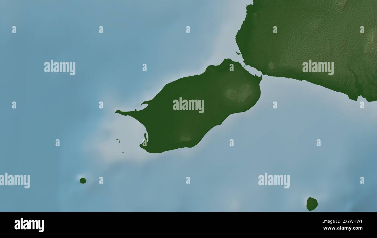 Panglao Island in the Philippine Sea on a colored elevation map Stock ...