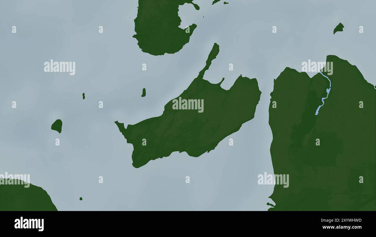 Pandanan Island in the Sulu Sea on a colored elevation map Stock Photo ...