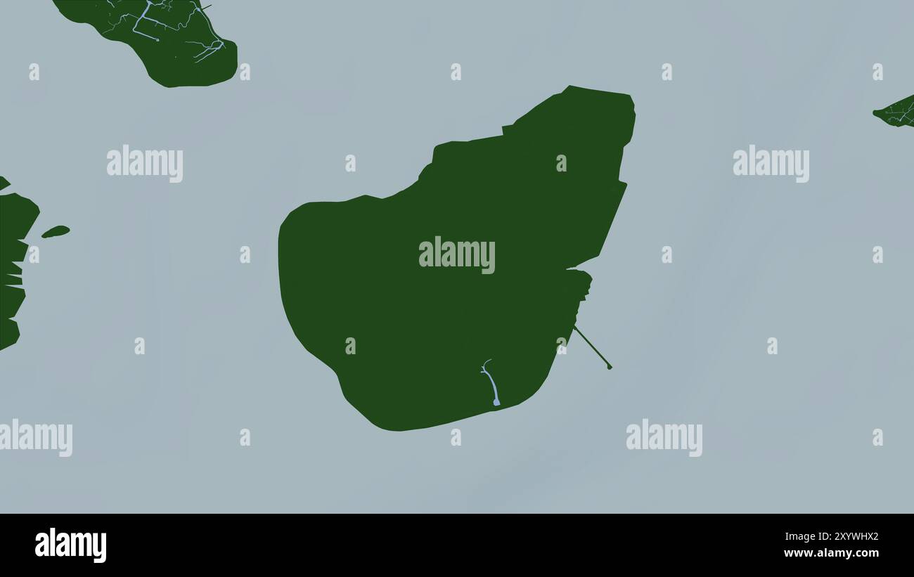 Pellworm Island in the North Sea on a colored elevation map Stock Photo ...