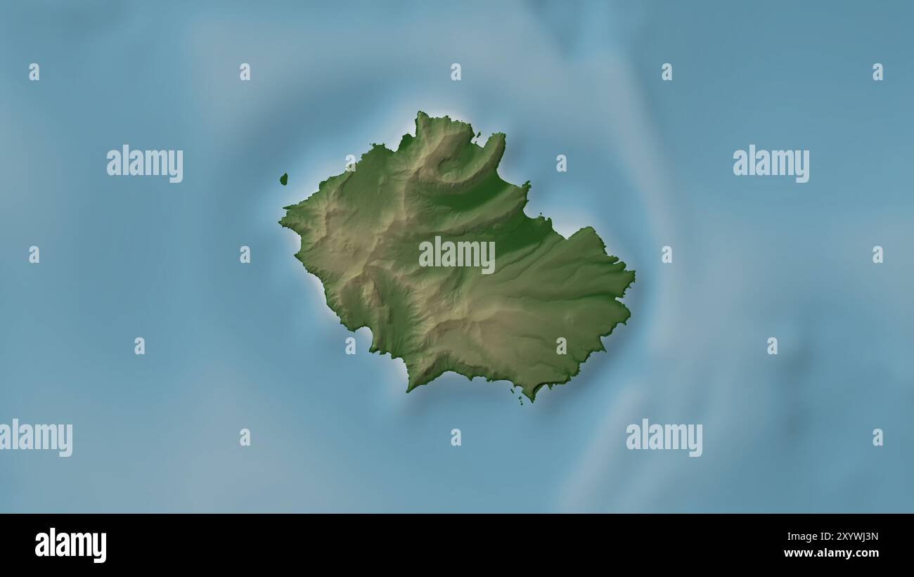 Possession Island in the Indian Ocean on a colored elevation map Stock ...