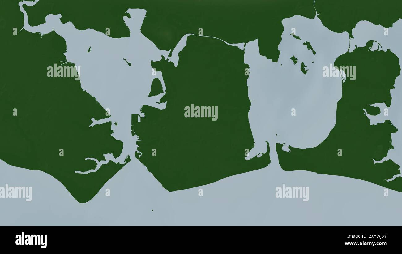 Portsea Island in the English Channel on a colored elevation map Stock ...