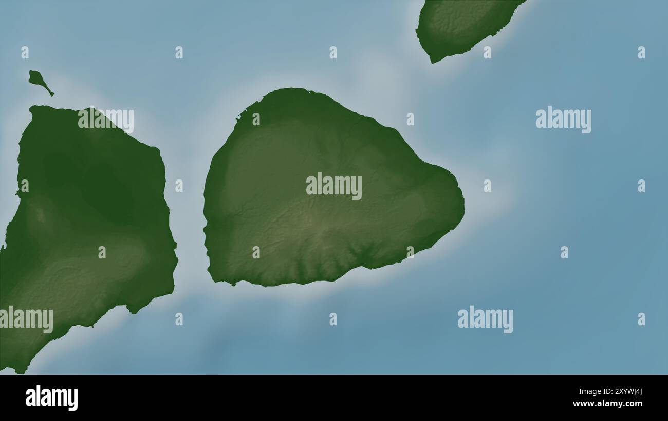 Poro Island in the Philippine Sea on a colored elevation map Stock ...