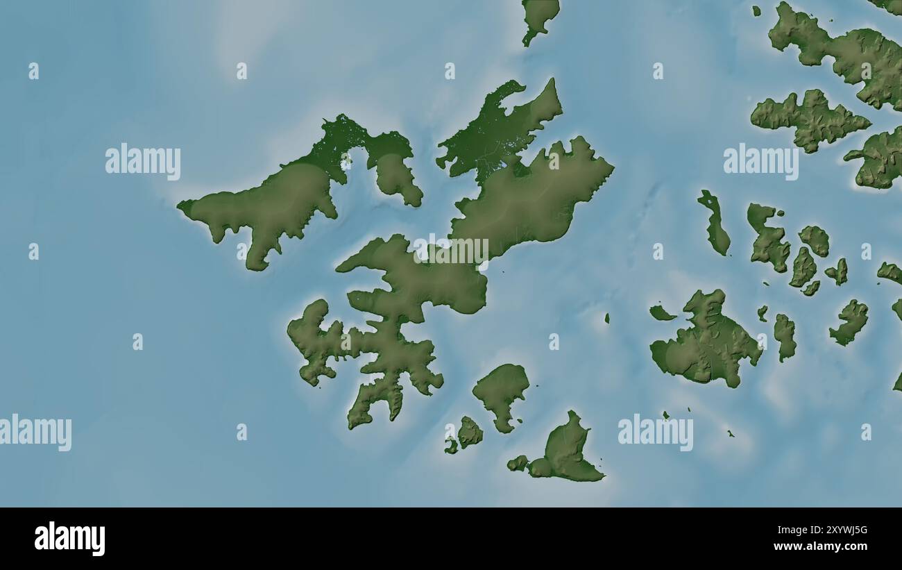 Prince George Land Island in the Barents Sea on a colored elevation map Stock Photo - Alamy