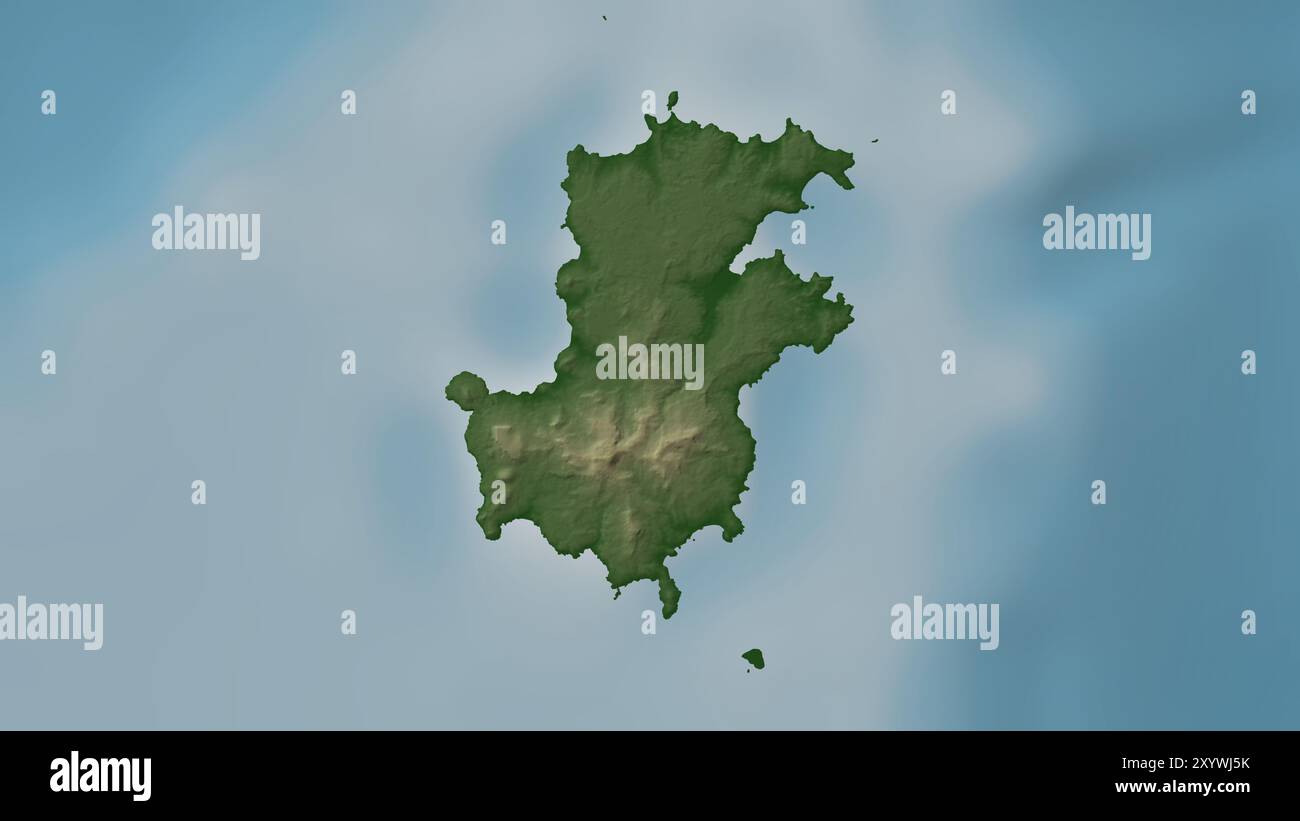 Principe Island in the Gulf of Guinea on a colored elevation map Stock ...