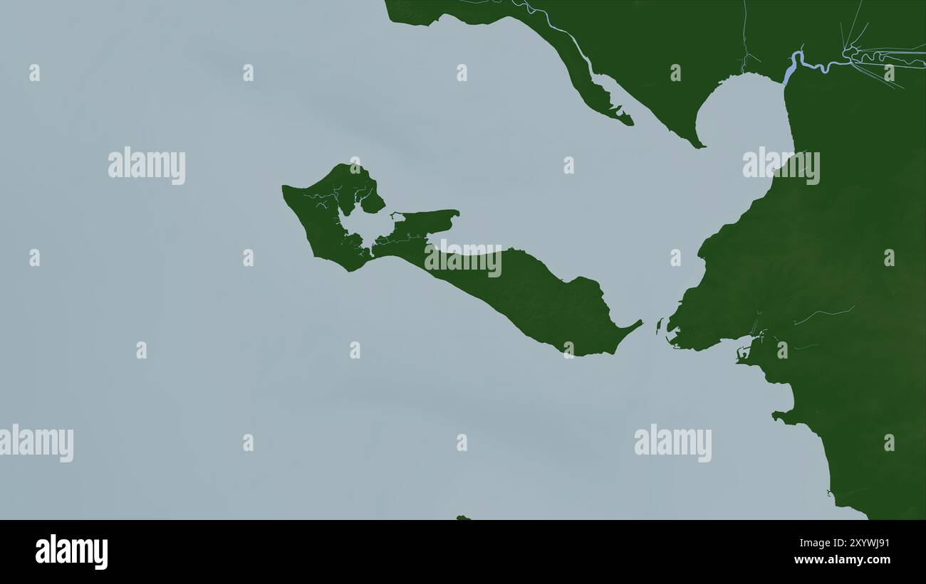 Ile de Re in the Bay of Biscay on a colored elevation map Stock Photo ...