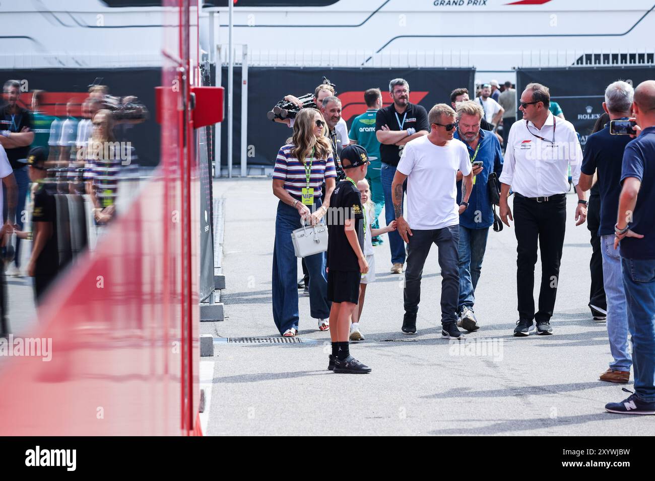 RAIKKONEN Kimi, with wife Minttu and their children Robin and Rianna ...