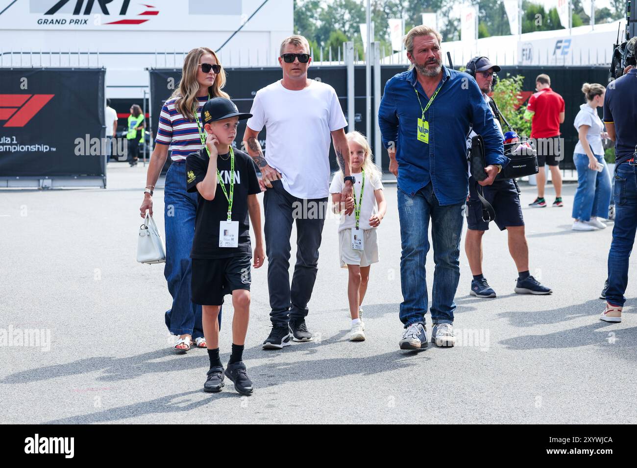 RAIKKONEN Kimi, with wife Minttu and their children Robin and Rianna ...