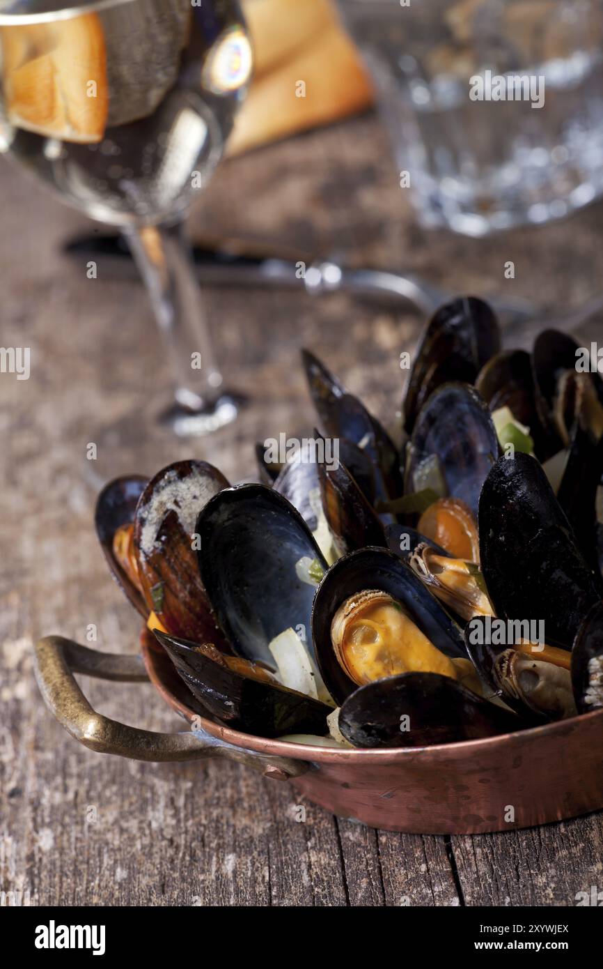 Mussels shells in pot hi-res stock photography and images - Alamy