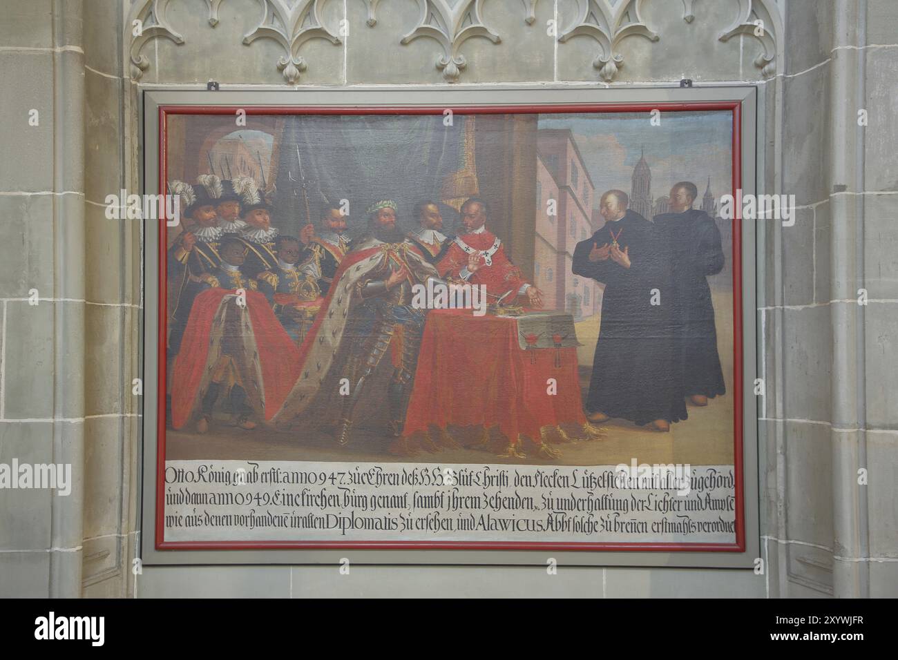 Painting with King Otto and Abbot Alawich I, Alawicus, Alawic of the ...