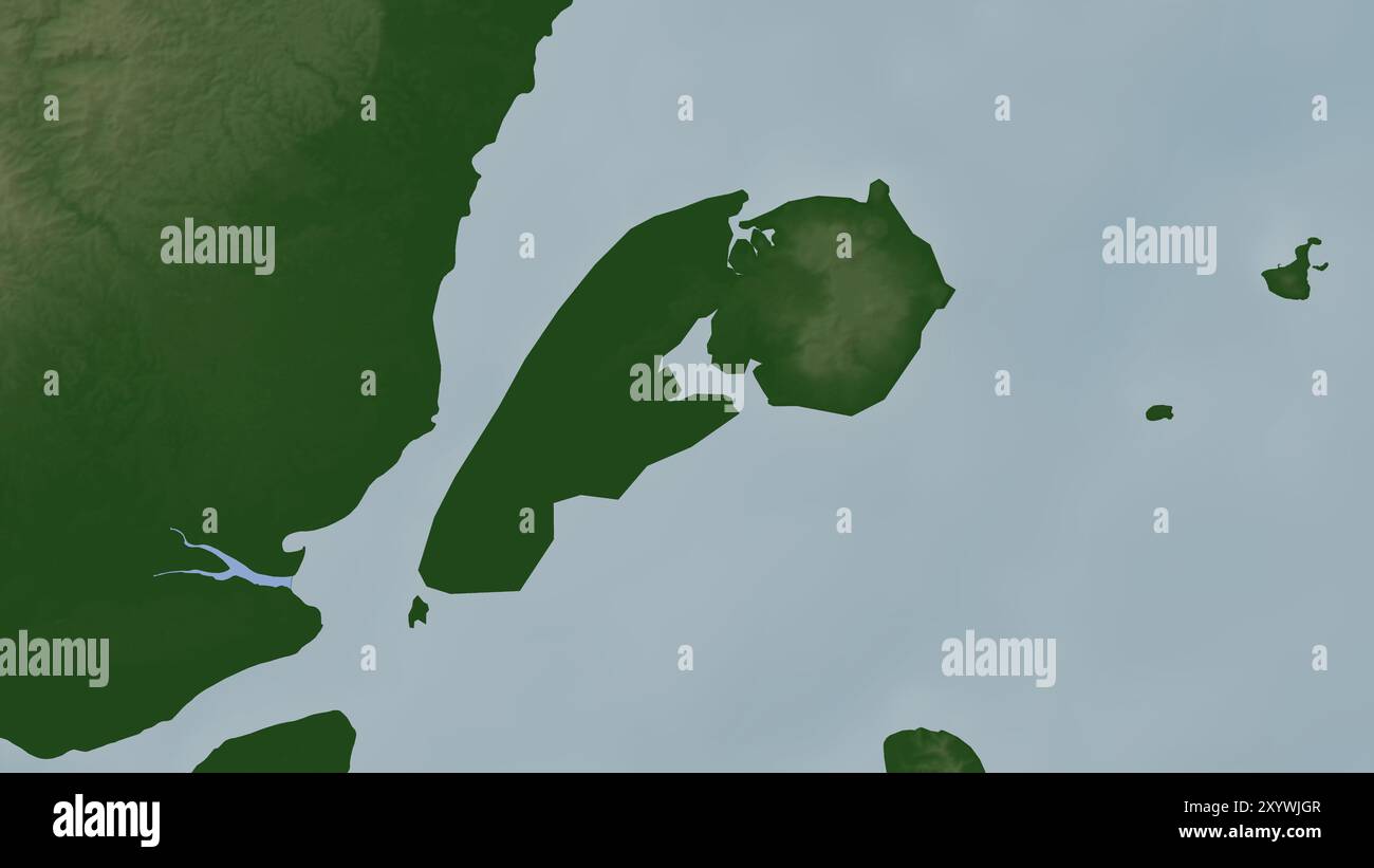 Sacol Island in the Celebes Sea on a colored elevation map Stock Photo ...