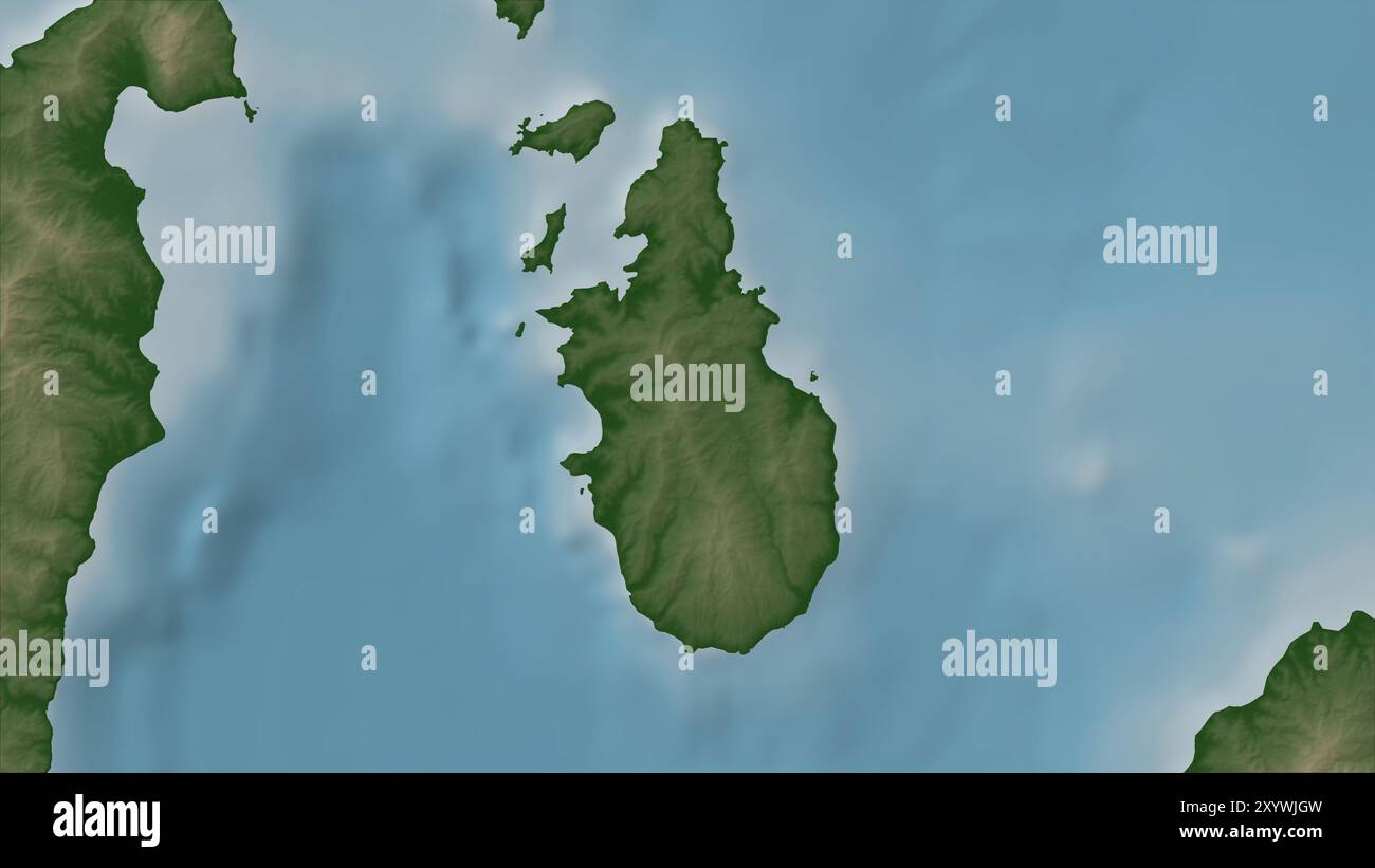 Romblon Island in the Philippine Sea on a colored elevation map Stock ...