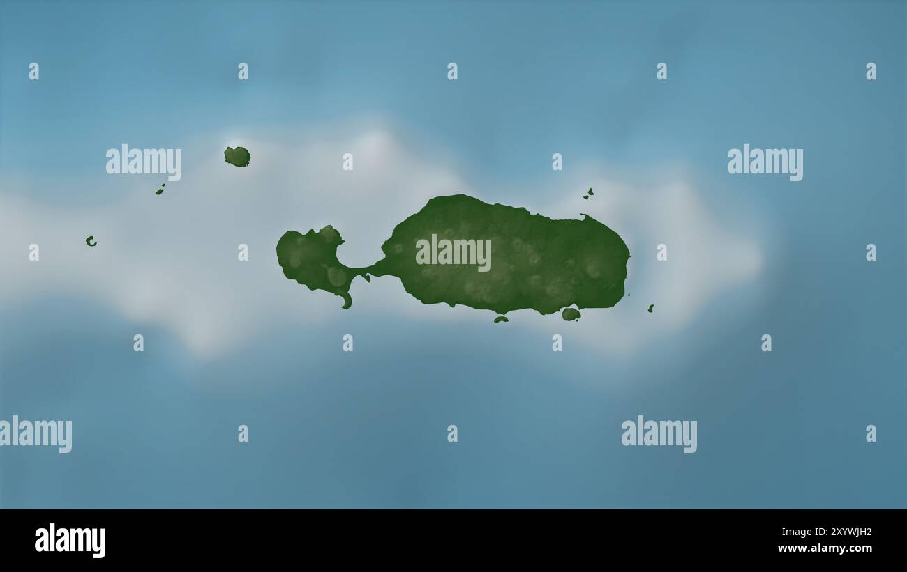 Rotuma Island in the South Pacific Ocean on a colored elevation map ...