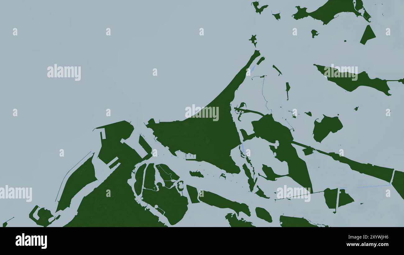Saadiyat Island in the Persian Gulf on a colored elevation map Stock ...