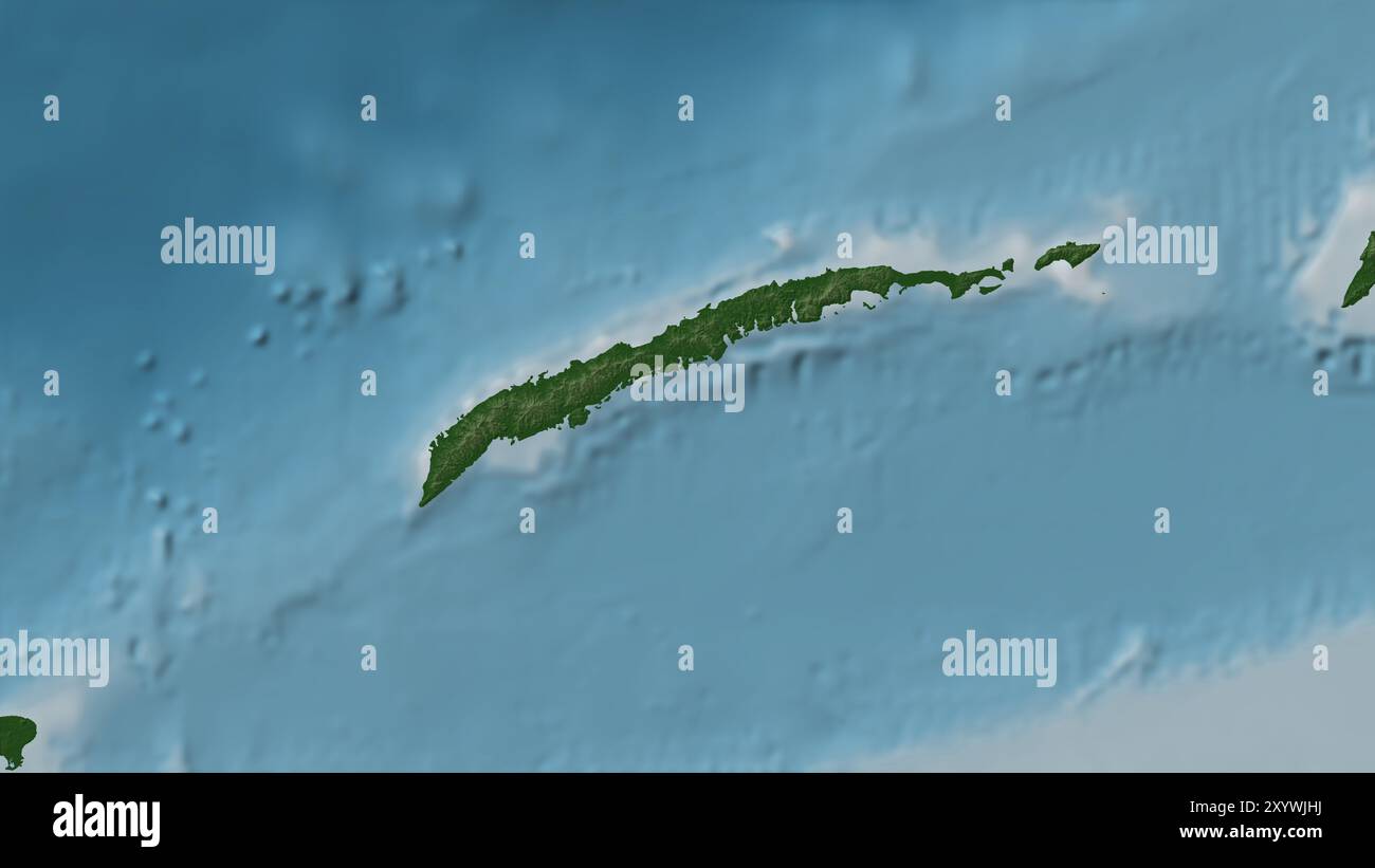 Isla de Roatan in the Caribbean Sea on a colored elevation map Stock ...