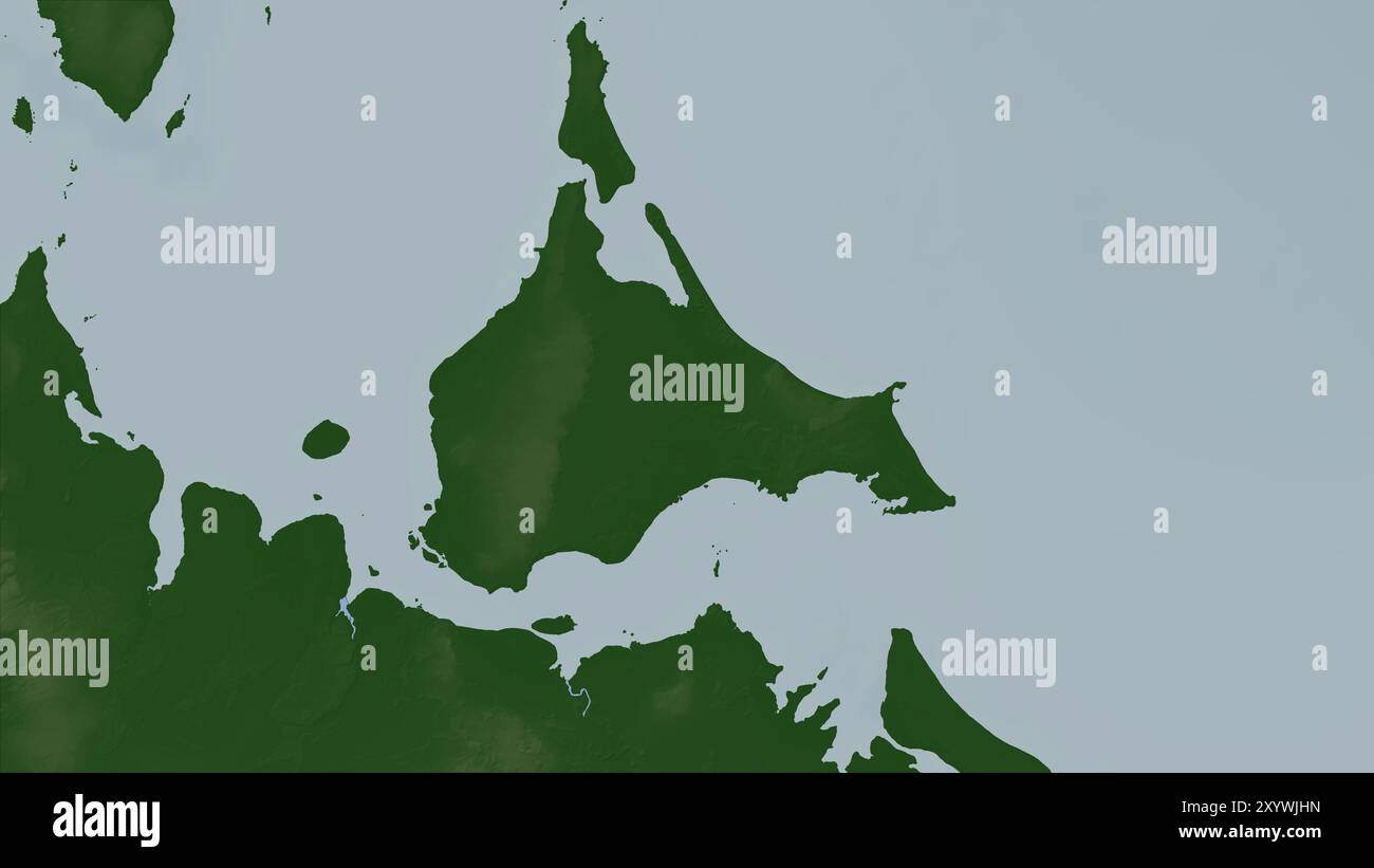 Robbins Island in the Bass Strait on a colored elevation map Stock ...