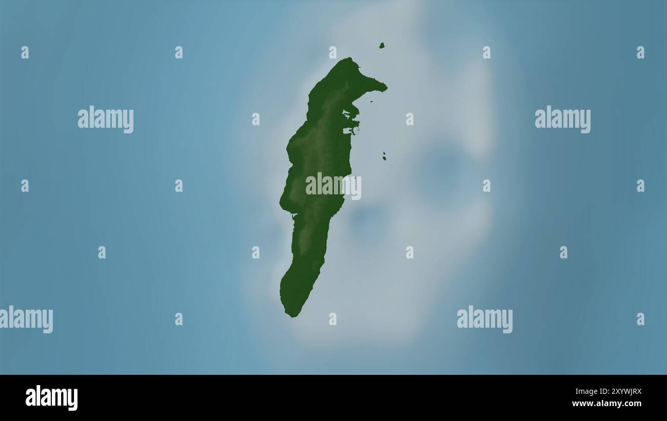 Isla de San Andres in the Caribbean Sea on a colored elevation map ...