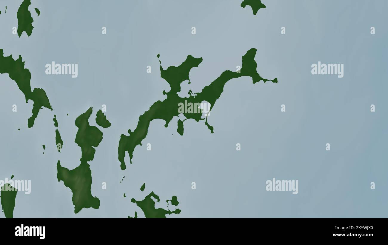 Sanday, Orkney Island in the North Sea on a colored elevation map Stock ...