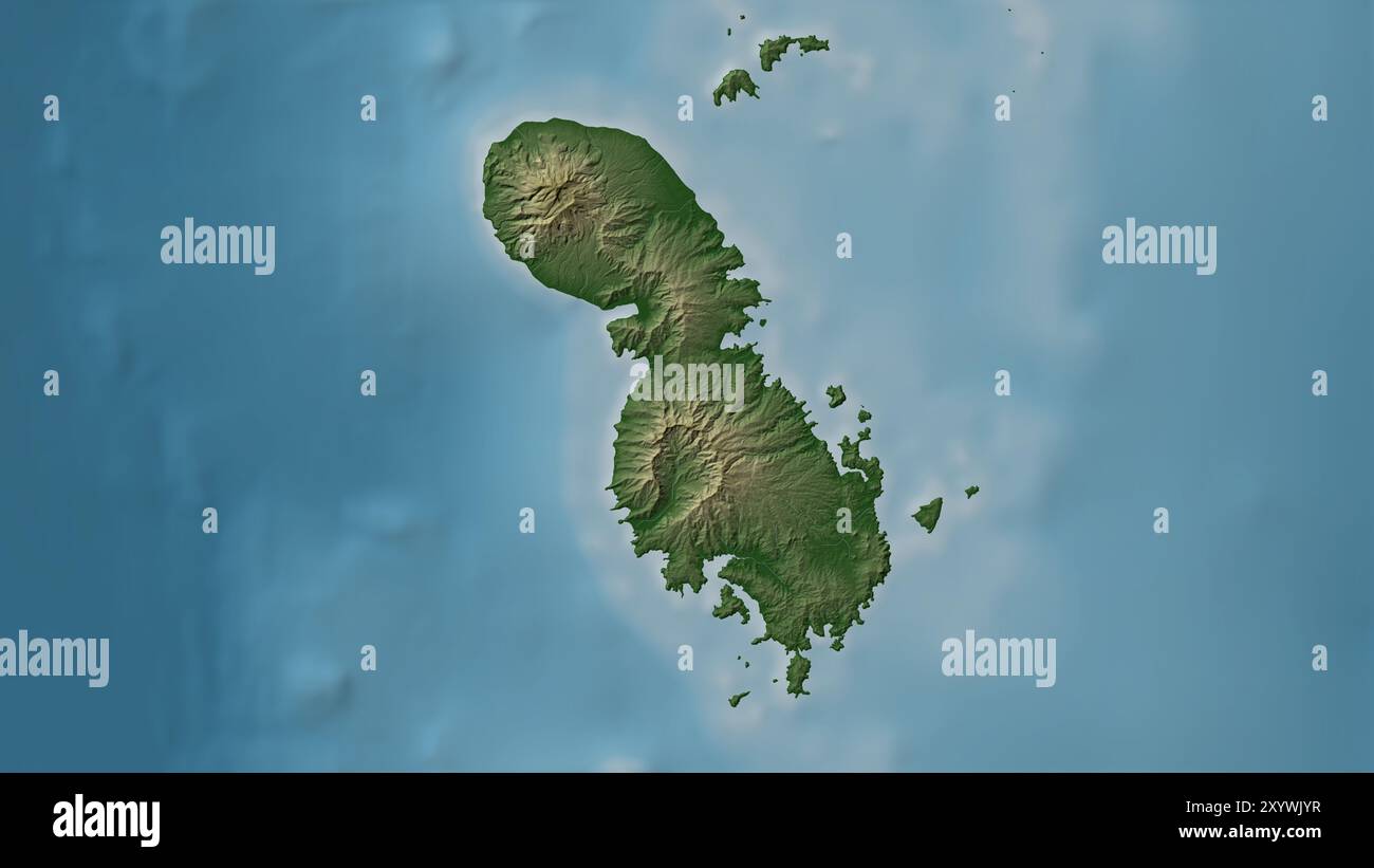 Pulau Sangir in the Celebes Sea on a colored elevation map Stock Photo ...