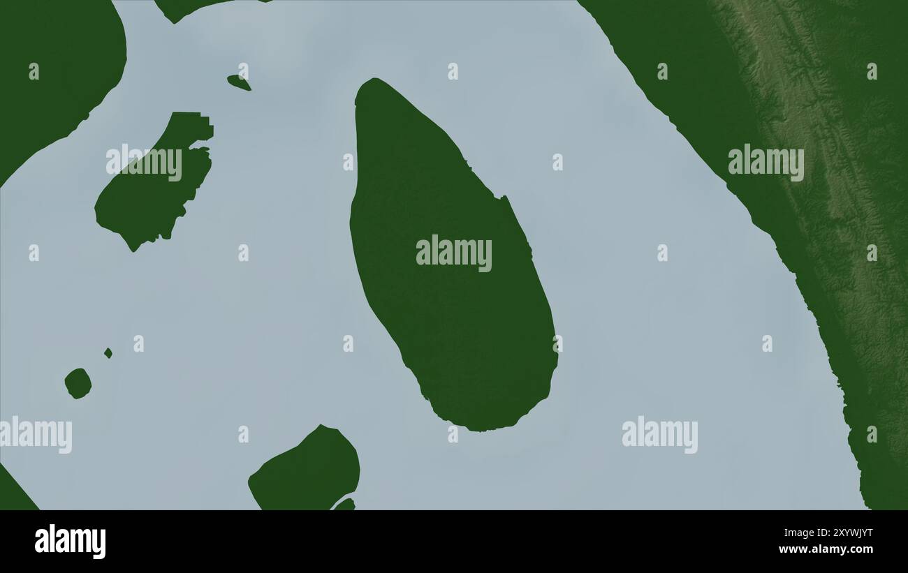 Sandwip Island in the Bay of Bengal on a colored elevation map Stock ...
