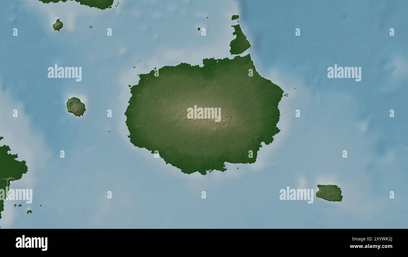 Santa Cruz Island in the South Pacific Ocean on a colored elevation map Stock Photo - Alamy