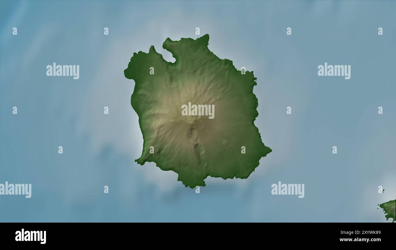 Segula Island in the Bering Sea on a colored elevation map Stock Photo ...