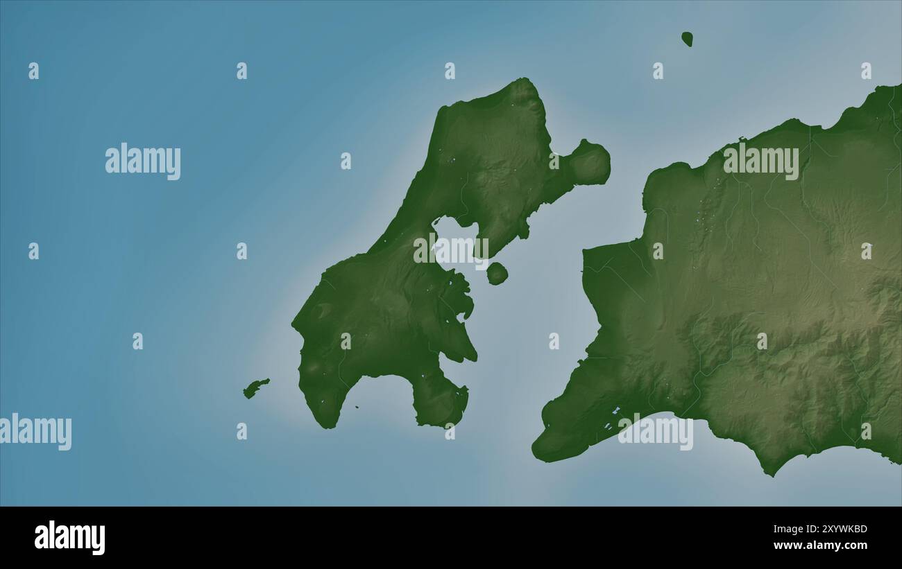 Pulau Semau in the Savu Sea on a colored elevation map Stock Photo - Alamy