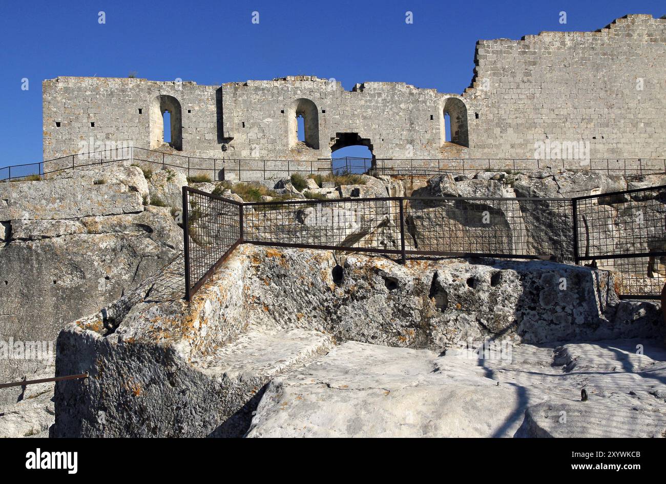 The wall, local quarry in front Stock Photo - Alamy