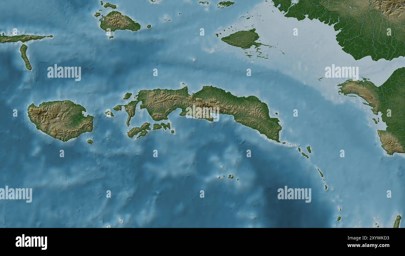 Pulau Seram in the Ceram Sea on a colored elevation map Stock Photo - Alamy