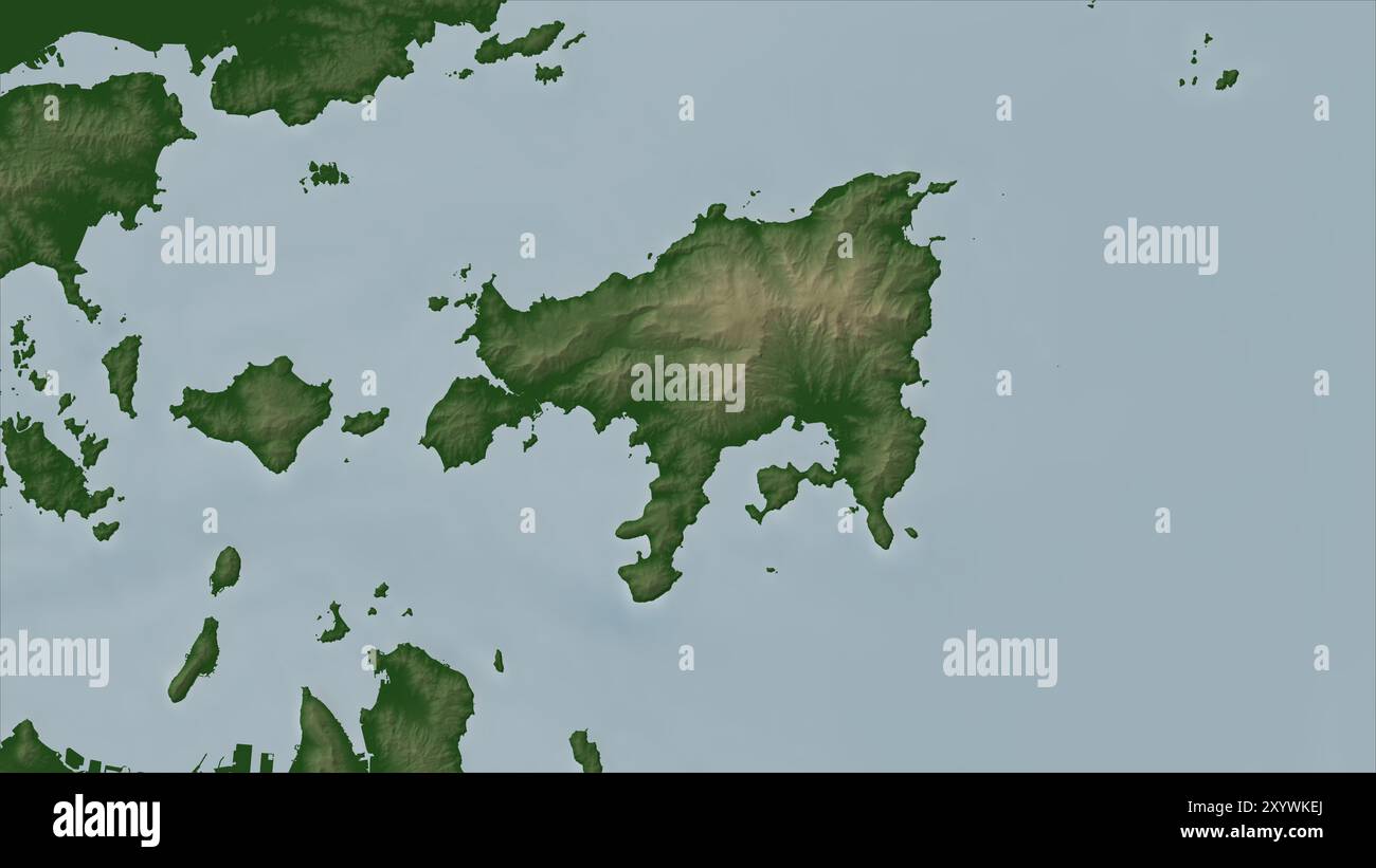 Shodoshima Island in the Seto Naikai or Inland Sea on a colored ...