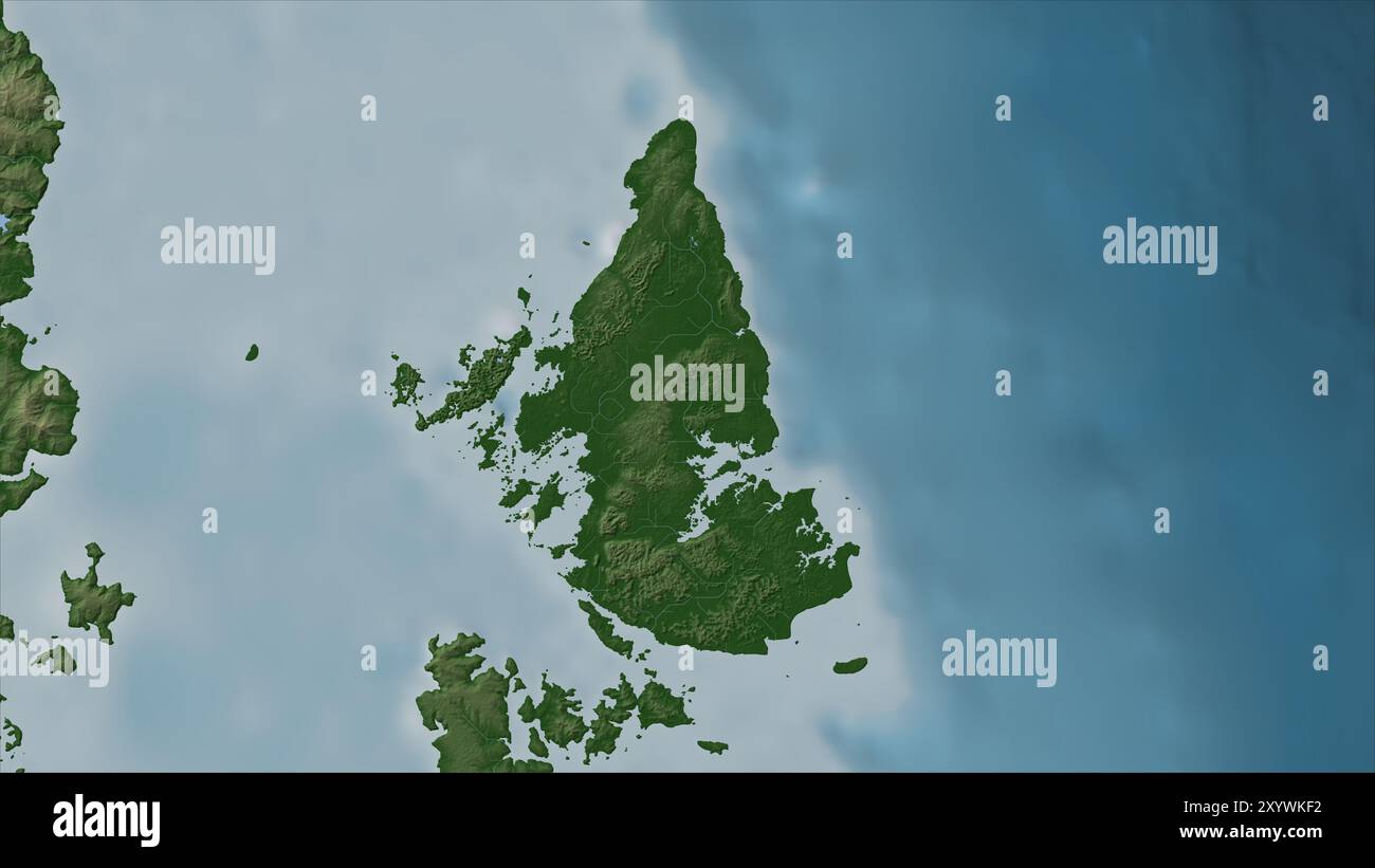 Siargao Island in the Philippine Sea on a colored elevation map Stock ...